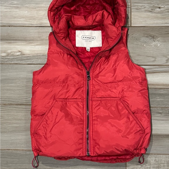 Coach | Jackets & Coats | Coach Red Puffer Vest | Poshmark